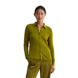 Marc O'Polo Blusenshirt MARC O'POLO "aus LENZING™ ECOVERO™", Damen, Gr. M, deep pea, Obermaterial: 94% Viskose, 6% Elasthan, unifarben, regular fit, Bündchen, Shirts