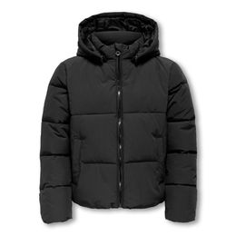 Steppjacke KIDS Only "KOGDOLLY SHORT PUFFER JACKET OTW", Mädchen, Gr. 140, schwarz, Obermaterial: 60% Polyester, 40% Nylon, unifarben, casual, normal, Langarm, Jacken