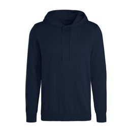 H.I.S. Hoodie H.I.S "Strickpullover mit Kapuze", Herren, Gr. M (48/50), blau (navy), Feinstrick, Obermaterial: 60% Baumwolle, 40% Polyester, unifarben, regular fit normal, Rundhals, Strickbündchen, Sweatshirts, Feinstrick aus pflegeleichter Baumwollmischung