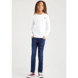Skinny-fit-Jeans LEVI'S KIDS "LVB-510 SKINNY FIT JEANS", Kinder, Gr. 12/152, N-Gr, blau (machu picchu), Denim/Jeans, Obermaterial: 80% Baumwolle, 19% Polyester, 1% Elasthan, skinny fit, Jeans, 625