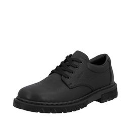Schn&uuml;rschuh Rieker, Herren, Gr. 40, schwarz, Glattleder, unifarben, Schuhe Schn&uuml;rschuh, Halbschuh, Basic-Schn&uuml;rer, mit Profilsohle und Lederinnensohle, Topseller