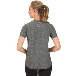 T-Shirt TRIGEMA "TRIGEMA Sportshirt in Melange-Optik", Damen, Gr. M, bunt (schwarz, bunt), 90% Polyester, 10% Elastan, Shirts