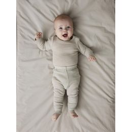 Leggings name it "NBNWAX WOOL RIB LEGGING NOOS", Baby, Gr. 56, N-Gr, silber (nacreous cloud), Strick, Obermaterial: 100% Wolle, unifarben, slim fit knöchellang, Hosen