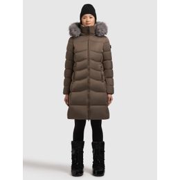 Steppmantel Khujo "AKKIE", Damen, Gr. L, cane braun, Twill, 100% Polyester, unifarben, eingesetzt gerader Abschluss mit innenliegendem Gummizug, Mäntel
