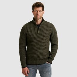 PME-Legend Troyer PME LEGEND, Herren, Gr. XXL, beluga, Strick, Obermaterial: 68% Baumwolle, 32% Polyamid, normal normal, ohne Ausschnitt, Pullover Troyer, im Mustermix