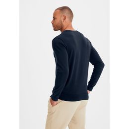 H.I.S. Strickpullover H.I.S, Herren, Gr. L (52/54), blau (navy), Feinstrick, Obermaterial: 60% Baumwolle, 40% Polyester, unifarben, Basic, regular fit normal, V-Ausschnitt, Strickbündchen, Pullover, mit V-Ausschnitt, Pullover aus Feinstrick, Baumwollmischung