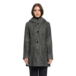Wolljacke Gil Bret, Damen, Gr. 42, schwarz (schwarz, cream), Obermaterial: 52% Schurwolle, 17% Polyester, 16% Polyacryl, 15% Wolle, meliert, regular fit ca. Mitte Oberschenkel, gerader Abschluss, Jacken, mit Taschen