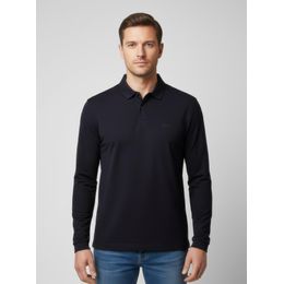 Langarm-Poloshirt BOSS Green "Pirol", Herren, Gr. M, dunkelblau402, Jersey, Obermaterial: 100% Baumwolle, unifarben, regular fit normal, abgesteppte Kante, Shirts, Langarm, regular fit, Logo-Stickerei