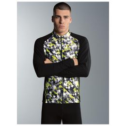 Trainingsjacke TRIGEMA "TRIGEMA Fahrradjacke mit praktischer Rückentasche", Herren, Gr. L, schwarz, 85% Polyester, 15% Elastan, Jacken