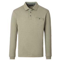Langarm-Poloshirt Casamoda "Casamoda Polo-Shirt Langarm uni", Herren, Gr. L, grün (hellgrün), 62% Baumwolle, 38% Polyester, Shirts