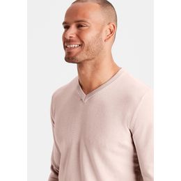 H.I.S. Strickpullover H.I.S, Herren, Gr. XXL (60/62), beige, Feinstrick, Obermaterial: 60% Baumwolle, 40% Polyester, unifarben, Basic, regular fit normal, V-Ausschnitt, Strickbündchen, Pullover, mit V-Ausschnitt, Pullover aus Feinstrick, Baumwollmischung