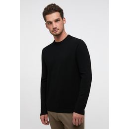 Strickpullover Eterna "REGULAR FIT", Herren, Gr. M, schwarz, 100% Wolle (Merino), lässig geschnitten, Pullover