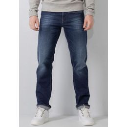 Regular-fit-Jeans PETROL INDUSTRIES "RILEY", Herren, Gr. 31, Länge 32, blau (schwarz used), Denim/Jeans, Obermaterial: 99% Baumwolle, 1% Elasthan, normal, Jeans