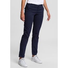 Chinohose AJC, Damen, Gr. 32, N-Gr, blau (marine), Web, Obermaterial: 97% Baumwolle, 3% Elasthan, gepflegt, unifarben, bequem lang, Hosen, in lässiger Form mit Pattentaschen