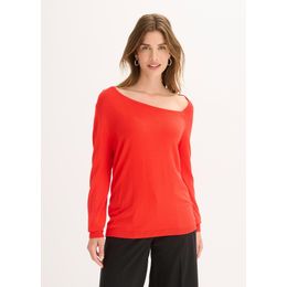 bonprix Pullover aus flie&szlig;endem Viskose-Mix, rot