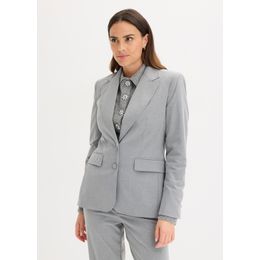 bonprix Blazer mit dekorativen Handstich Details, grau
