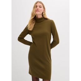 bonprix Shirtkleid aus schwerer elastischer Ripp-Qualit&auml;t, gr&uuml;n, 100% Baumwolle