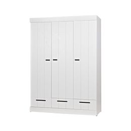 Tchibo - Woood Streifentürschrank »Connect« - 140x53x195cm - weiß - Holz / Holz