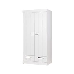 Tchibo - Woood Streifentürschrank »Connect« - 94x53x195cm - weiß - Holz / Holz