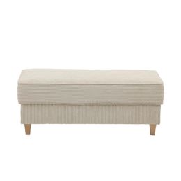 Tchibo - Aufklappbare Hockerbank mit Stauraum in Cordstoff - 110x51x44cm - creme - Polyester / Holz / Buchenholz