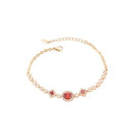 NAEMI Armband Damen Gr&ouml;&szlig;e One Size goldgelb / rot / transparent