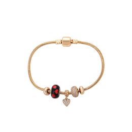 Gaya Armband Damen Gr&ouml;&szlig;e One Size rosegold / rot / schwarz