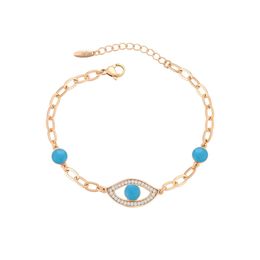 Gaya Armband Damen Gr&ouml;&szlig;e One Size blau / rosegold / transparent