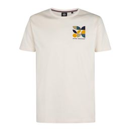 PETROL INDUSTRIES T-Shirt 'Oglala' Herren Gr&ouml;&szlig;e M gelb / dunkelgr&uuml;n / wollwei&szlig;