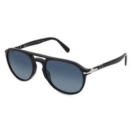 Persol 0PO3235S | Unisex-Sonnenbrille | Fassung: Vollrand, Pilot, Acetat, Schwarz | Glasfarbe: Blau Verlaufend