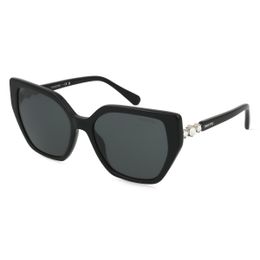 Swarovski 0SK6016 | Damen-Sonnenbrille | Fassung: Vollrand, Quadratisch, Acetat, Schwarz | Glasfarbe: Grau