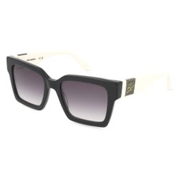 K by KARL LAGERFELD Karl Lagerfeld KL6057S | Damen-Sonnenbrille | Fassung: Vollrand, Quadratisch, Zylonit (Celluloseacetat), Schwarz Wei&szlig; | Glasfarbe: Grau Verlaufend