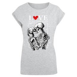 F4NT4STIC T-Shirt 'Love is all you need' Damen Größe 5XL hellgrau / rot / schwarz / weiß