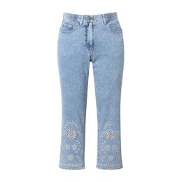 Ulla Popken Jeans Damen Größe 32/34 hellblau / weiß