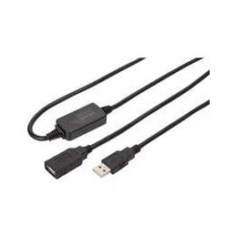 Digitus Aktives USB 2.0 Verl&auml;ngerungskabel, 15 Meter schwarz, Repeater Kabel