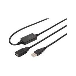 Digitus Aktives USB 2.0 Verl&auml;ngerungskabel, 10 Meter schwarz, Repeater Kabel