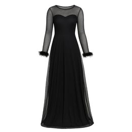 Goddiva Maxikleid Damen Größe 40 schwarz Winterkleid