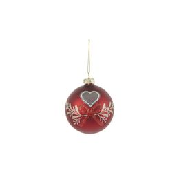 HOME STORY Weihnachtsbaumkugel mit Herz rot Glas,Aluminium Ø: 8.0 » Möbel Kraft