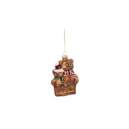 HOME STORY Weihnachtsbaumschmuck Bär braun Glas Maße (cm): B: 7,7 H: 11 T: 4.5 » Möbel Kraft