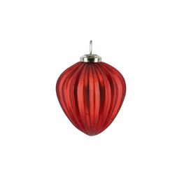 HOME STORY Weihnachtsbaumschmuck rot Glas,Aluminium Maße (cm): H: 9 Ø: 7.5 » Möbel Kraft