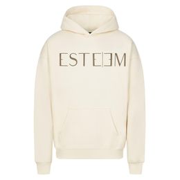Esteem Sweatshirt 'Lettering' Herren Gr&ouml;&szlig;e XL elfenbein / braun