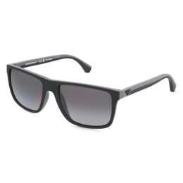 Emporio Armani EA4033 | Herren-Sonnenbrille | Fassung: Vollrand, Quadratisch, Kunststoff, Schwarz Grau | Glasfarbe: Grau Verlaufend