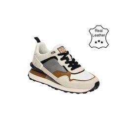 Bullboxer Leder-Sneakers in Creme/ Grau - 48% | Größe 44 | Herrensneakers