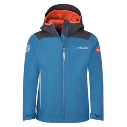 Trollkids Regenjacke "Bergen" in Blau - 42% | Größe 152 | Kinder-outdoor-jacken