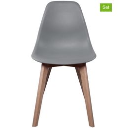 THE HOME DECO FACTORY 2er-Set: Esszimmerstühle in Grau - (B)46 x (H)86 x (T)52 cm - 59% | Sitzmoebel
