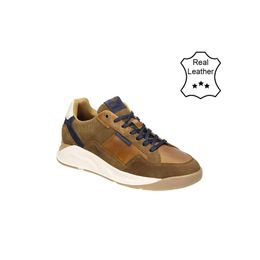 Bullboxer Leder-Sneakers in Cognac/ Dunkelblau - 50% | Größe 41 | Herrensneakers