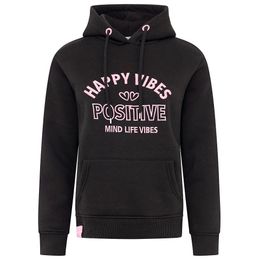 Zwillingsherz Hoodie "Happy Vibes" in Schwarz - 47% | Größe S | Damen-sweatshirts-jacken