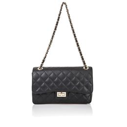 Florence Bags Leder-Schultertasche "Olmo" in Schwarz - (B)28 x (H)15 x (T)8 cm - 76% | Damen-taschen