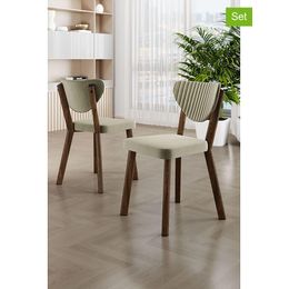 Evila 4er-Set: Esszimmerstühle "Arfe" in Creme - (B)45 x (H)86 x (T)46 cm - 76% | Sitzmoebel