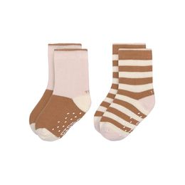 Lässig Lässig 2er-Ser: ABS-Socken in Rosa/ Beige/ Hellbraun - 28% | Größe 19-22 | Babysocken-strumpfhosen