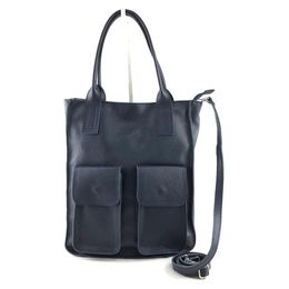 Marlon Leder-Schultertasche "Floriana" in Dunkelblau - (B)31,5 x (H)40 x (T)10,5 cm - 75% | Damen-taschen